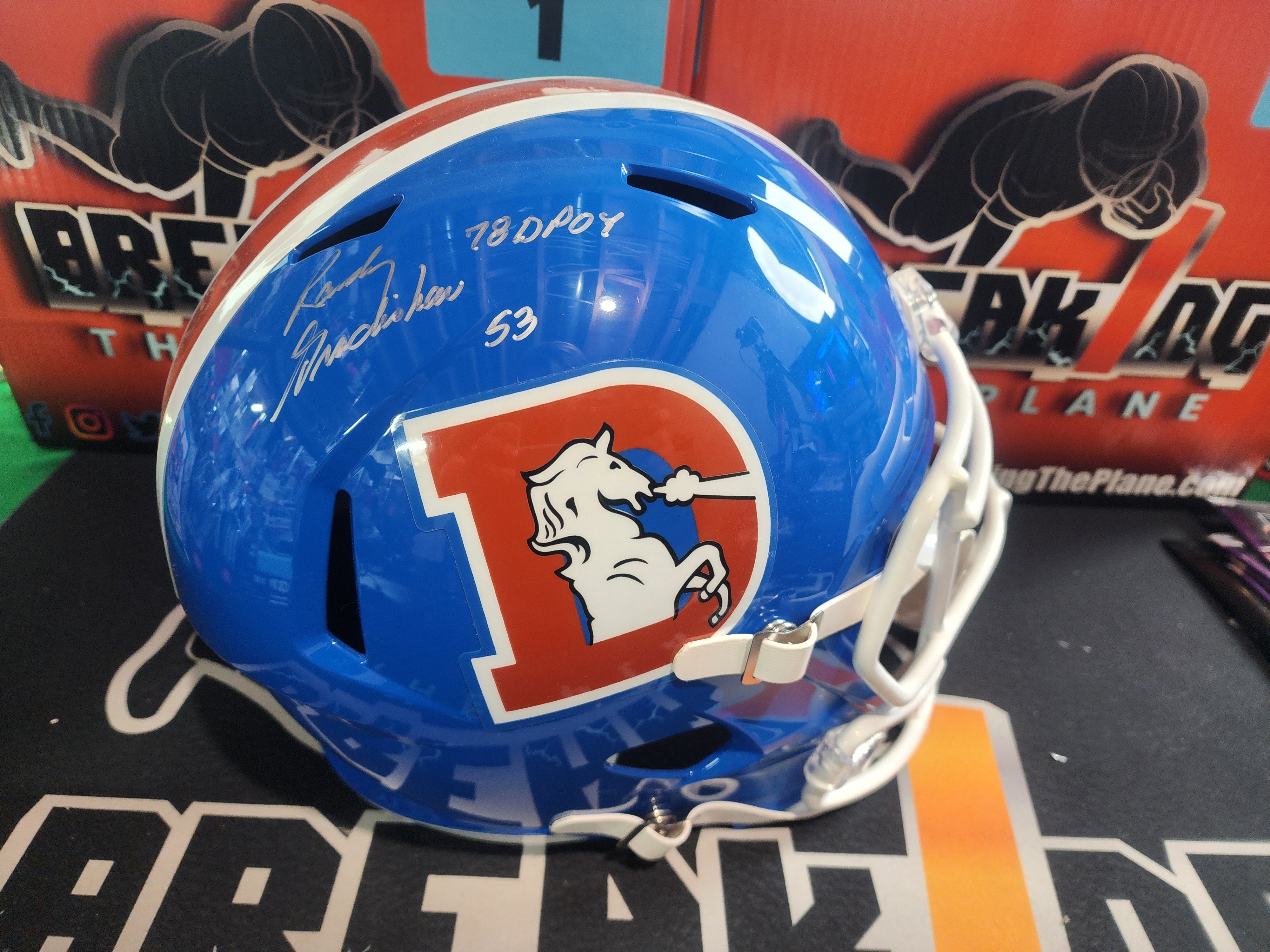 Randy Gradishar Auto Full Size Helmet Denver Broncos Beckett COA Throw ...